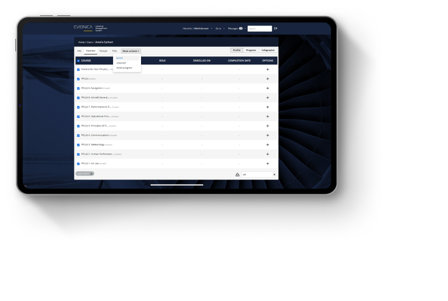 Evionica — Learning Management System (LMS)